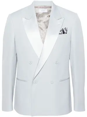 Off-White Peak-lapels Double-breasted Blazer - Blue