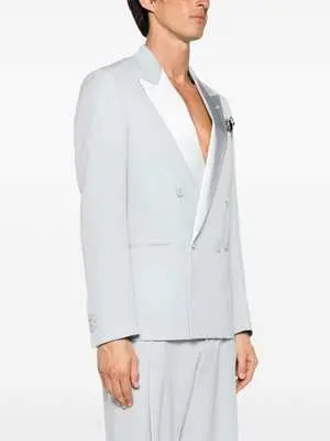 Off-White Peak-lapels Double-breasted Blazer - Blue