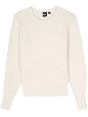 BOSS Logo-lettering Chunky-knit Jumper