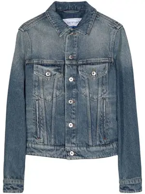 Off-White Distressed Denim Jacket - Blue