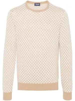 DRUMOHR Geometric-pattern Jumper - Neutrals