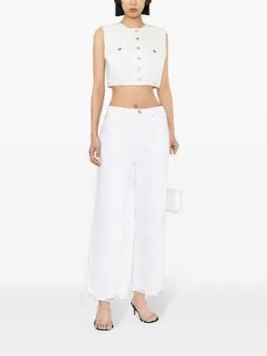COURREGES Cropped Denim Vest - White