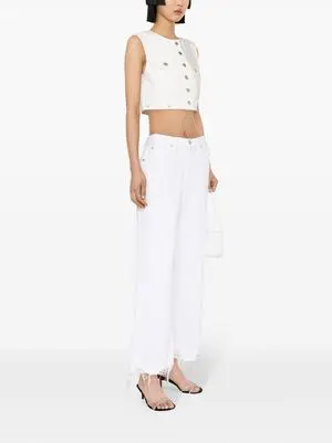 COURREGES Cropped Denim Vest - White