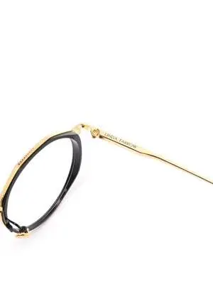 Linda Farrow Cesar Etched Round-frame Glasses