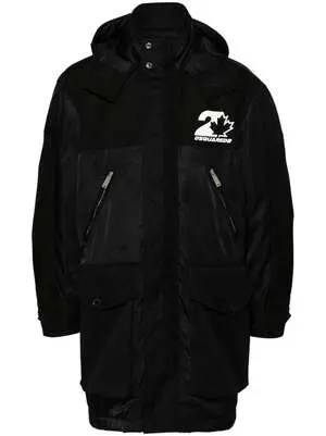 Dsquared2 D2 Leaf Hooded Parka - Black