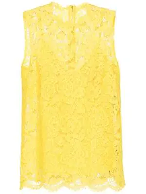 Dolce & Gabbana Cordonetto Lace Top - Yellow