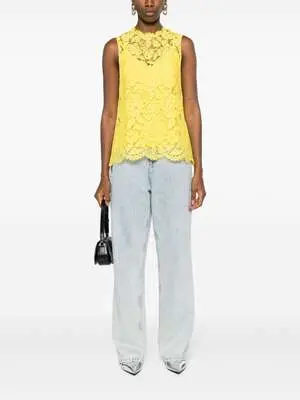 Dolce & Gabbana Cordonetto Lace Top - Yellow