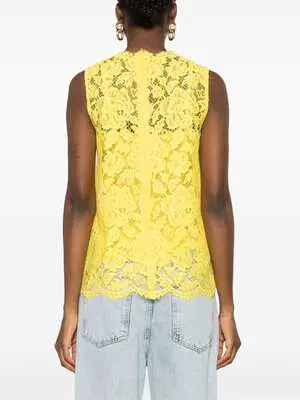 Dolce & Gabbana Cordonetto Lace Top - Yellow