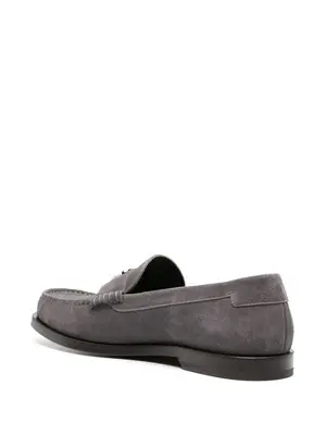 Dolce & Gabbana Logo-plaque Suede Loafers - Grey