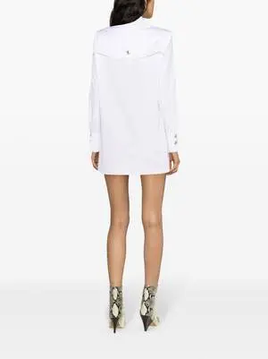 Alessandra Rich Logo-patch Lace-trim Mini Dress