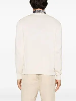 Etro Embroidered Motif Cotton Jumper - Neutrals