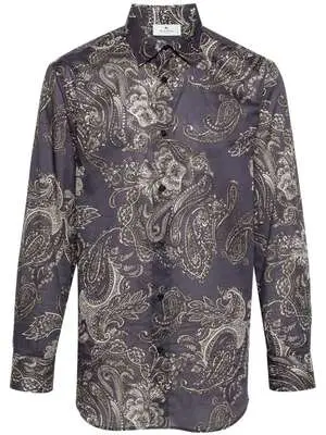 Etro Paisley-print Cotton Shirt - Blue