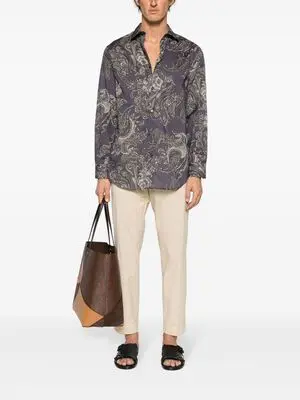 Etro Paisley-print Cotton Shirt - Blue