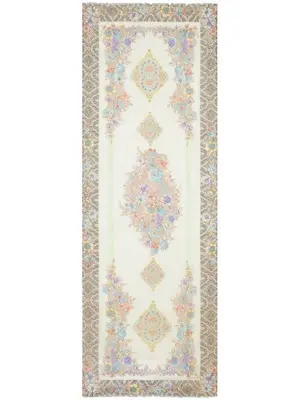 Etro Floral-print Silk Scarf - Neutrals