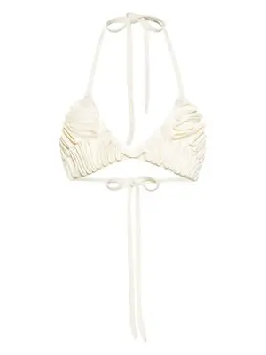Cult Gaia Carita Crochet-knit Bikini Top - White