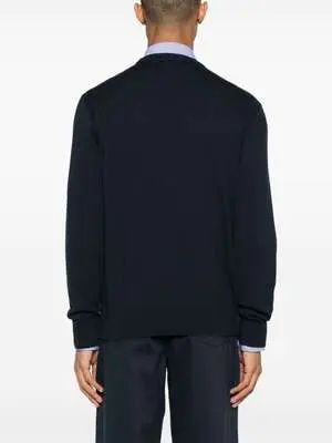 BOSS Logo-embroidered Ribbed Jumper - Blue
