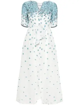 BARUNI Lobelia Floral-appliqué Maxi Dress