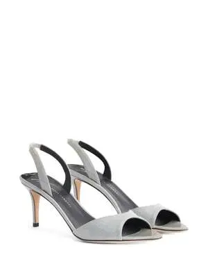 GIUSEPPE ZANOTTI Lilibeth 70mm Leather Sandals - Silver