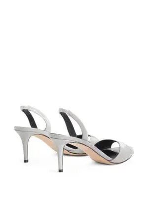 GIUSEPPE ZANOTTI Lilibeth 70mm Leather Sandals - Silver