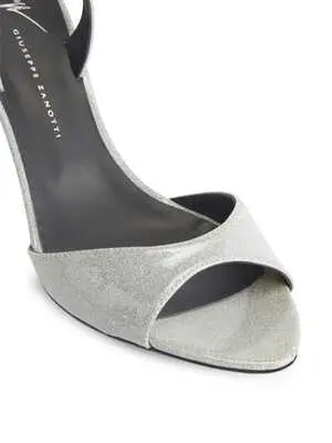GIUSEPPE ZANOTTI Lilibeth 70mm Leather Sandals - Silver
