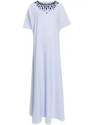 JEAN-LOUIS SABAJI Crystal-embellished Crepe Maxi Dress - Blue