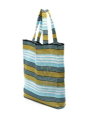 LANVIN Striped Crochet Tote Bag