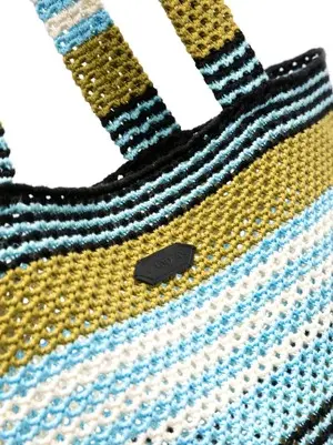 LANVIN Striped Crochet Tote Bag