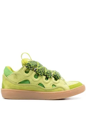 LANVIN Curb Leather Sneakers Green