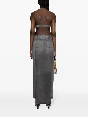 MARINE SERRE Regenerated Camouflage-print Bustier Top