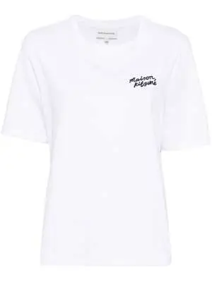 Maison Kitsuné Logo-embroidered T-shirt - White