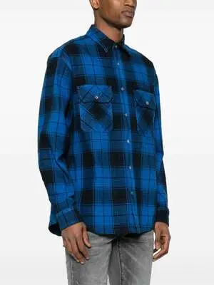 PURPLE BRAND Plaid-check Flannel Shirt