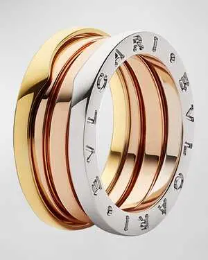 BVLGARI BVLGARI B.zero1 Tricolor 18K Gold 3-Band Ring - One-color