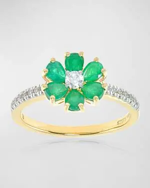 STEVIE WREN 14k Yellow Gold Multi-stone Ring - Green
