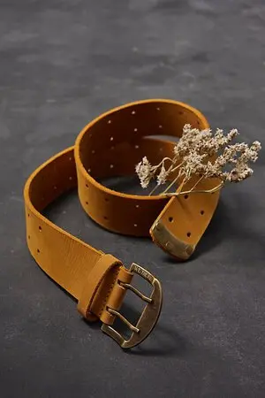 Free People Double Cross Belt Ochre