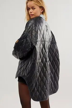 ONETEASPOON Eagle Eye Quilted Leather Jacket