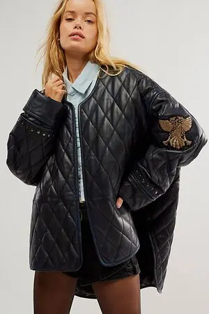 ONETEASPOON Eagle Eye Quilted Leather Jacket