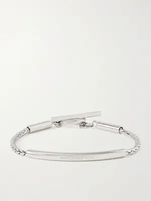 Saint Laurent Logo-engraved Chain Bracelet - Silver