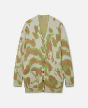 Stella McCartney Abstract Pattern Oversized Knit Cardigan