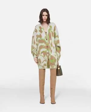 Stella McCartney Abstract Pattern Oversized Knit Cardigan