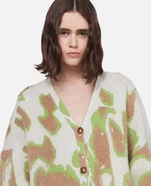 Stella McCartney Abstract Pattern Oversized Knit Cardigan