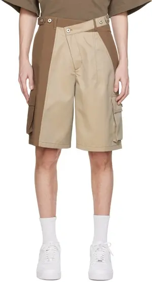 FENG CHEN WANG Feng Chen Wang Bellows Pocket Shorts - Khaki/brown