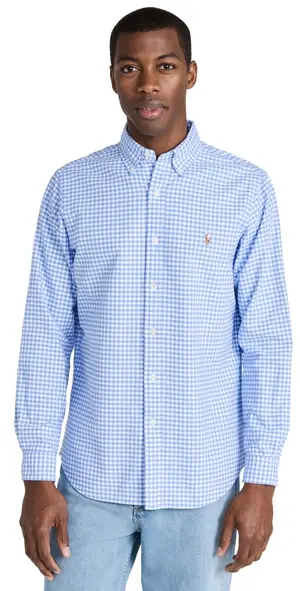 Polo Ralph Lauren Classic Fit Oxford Shirt - Light Blue/white