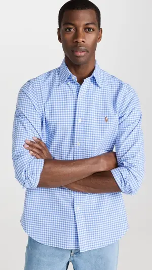 Polo Ralph Lauren Classic Fit Oxford Shirt - Light Blue/white