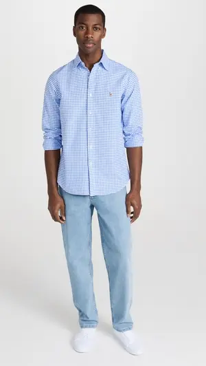 Polo Ralph Lauren Classic Fit Oxford Shirt - Light Blue/white