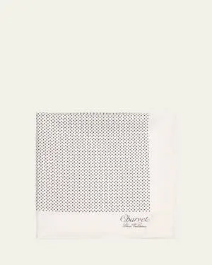 Charvet Silk Dot-print Pocket Square White Pattern