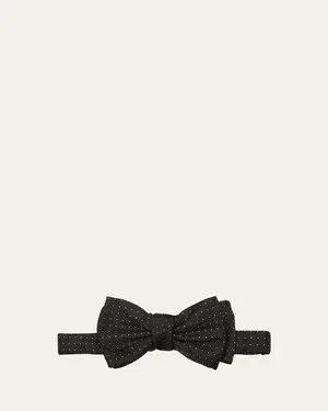 Charvet Silk Bow Tie Silver