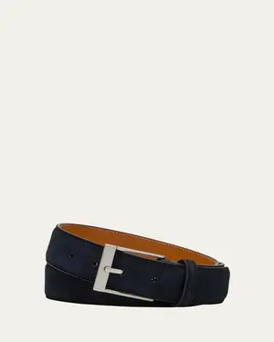 Magnanni Telante Suede Leather Belt - Navy