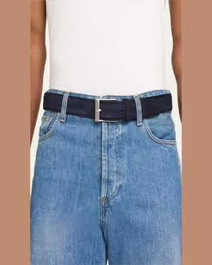 Magnanni Telante Suede Leather Belt - Navy