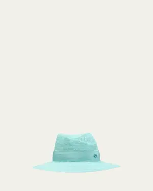 MAISON MICHEL Virginie Seasonal Iconic Aqua Straw Fedora