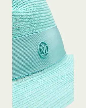 MAISON MICHEL Virginie Seasonal Iconic Aqua Straw Fedora